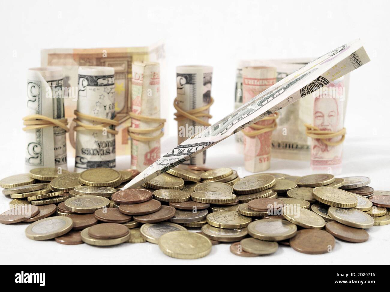 Flying Money Concept a Dollar Airplane Stock Photo - Alamy