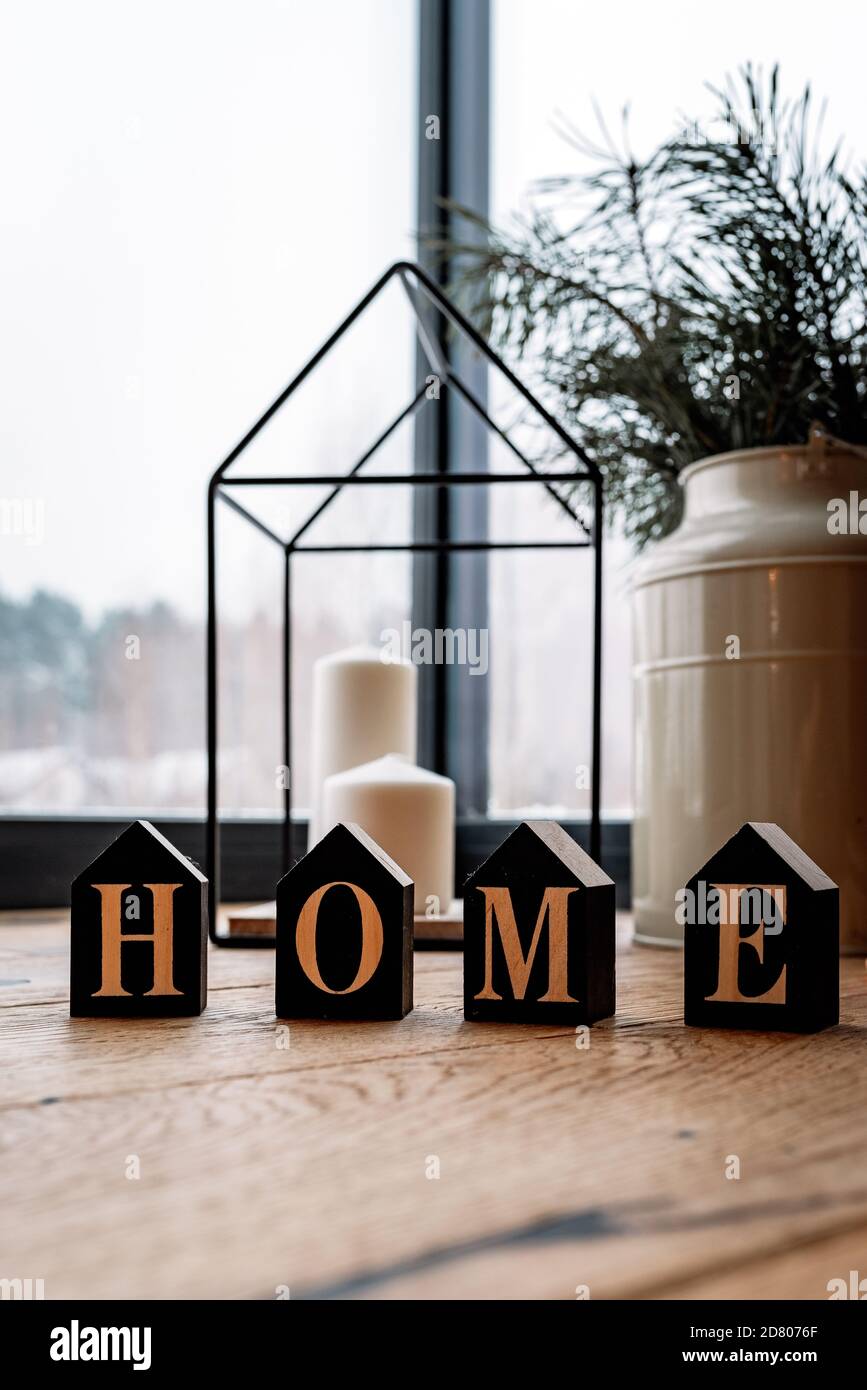 Inscription house made blocks hi-res stock photography and images - Alamy