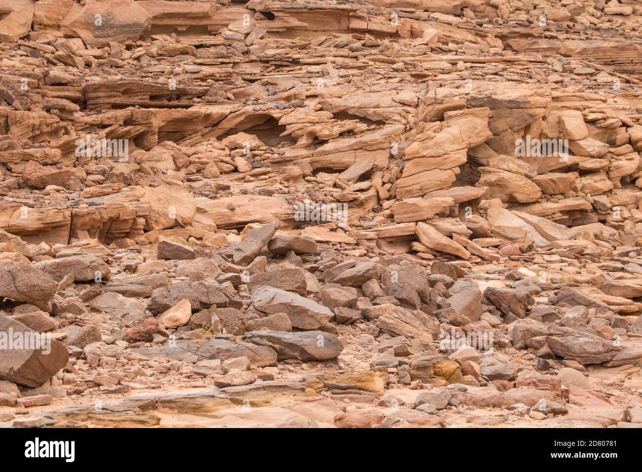 Natural texture of red rocks. Colored canyon, Egypt, desert, the Sinai ...