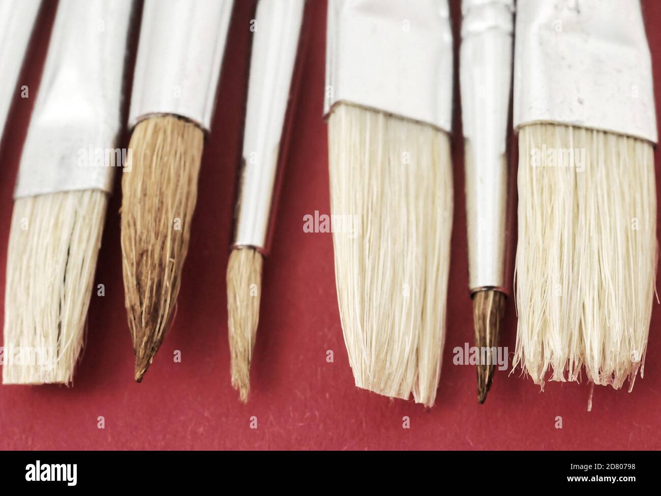New Wooden Different Paintbrush Texture Stock Photo - Alamy