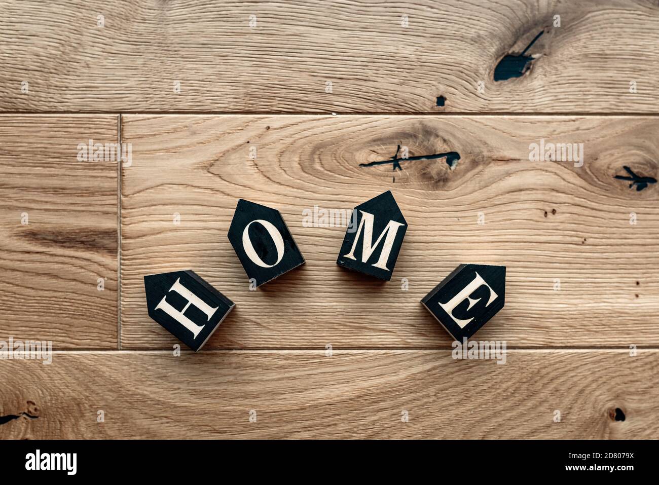 the inscription house made of blocks Stock Photo - Alamy