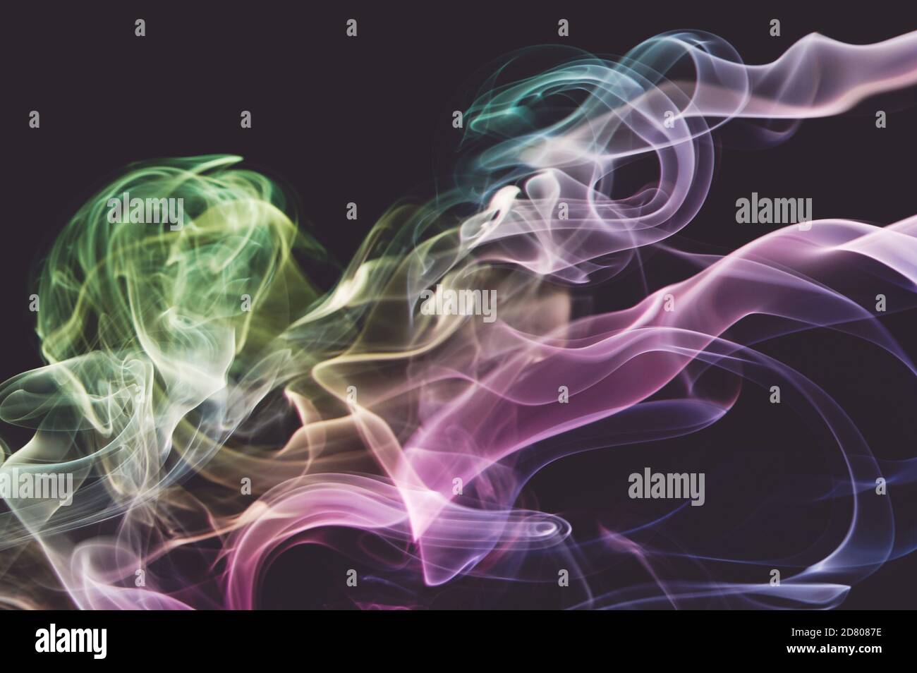 Clean smooth colorful smoke abstract waves background on dark wallpaper ...