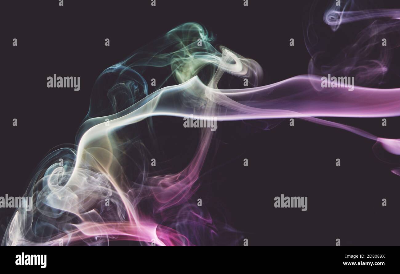 Abstract colorful wallpaper smoke curve dark background. Smoky backdrop ...