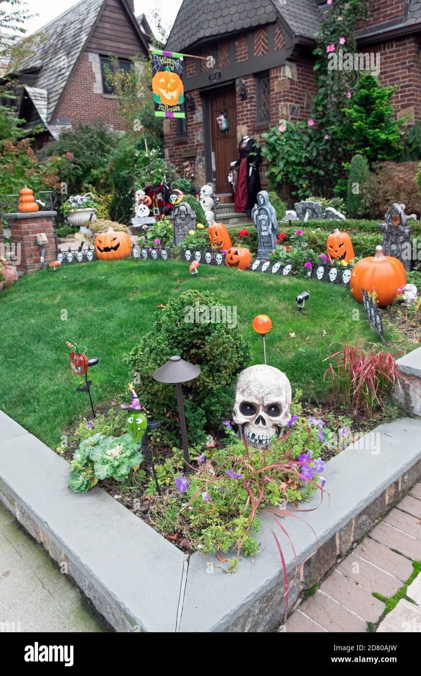 Skull and halloween decorations hi-res stock photography and images - Alamy