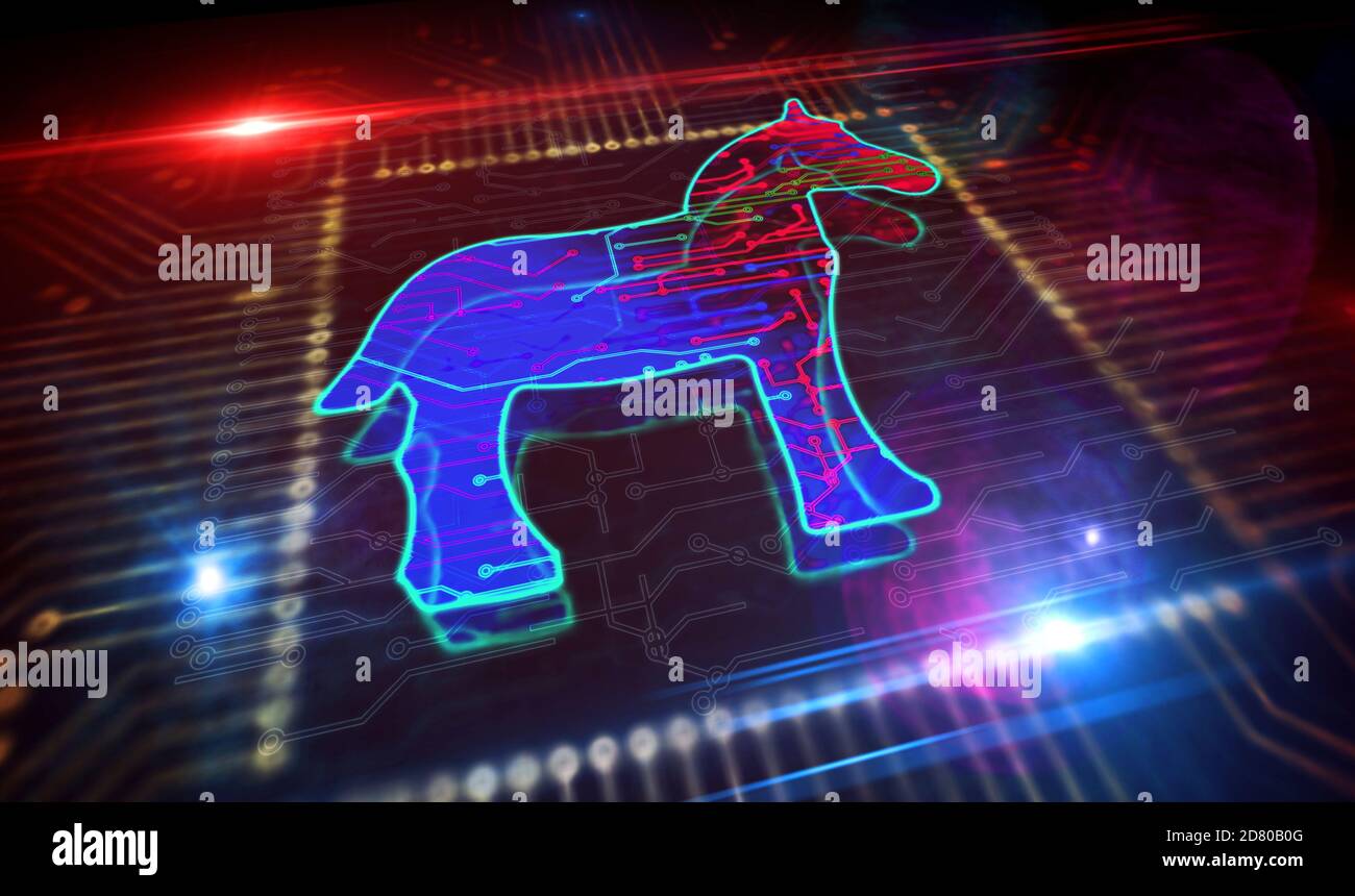 Trojan attack, digital theft, identity spying, cyber crime, malware ...