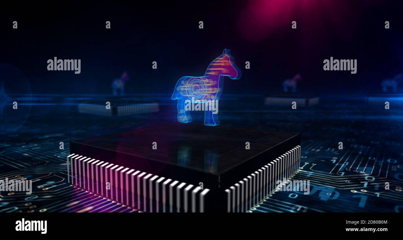 Trojan attack, digital theft, identity spying, cyber crime, malware ...