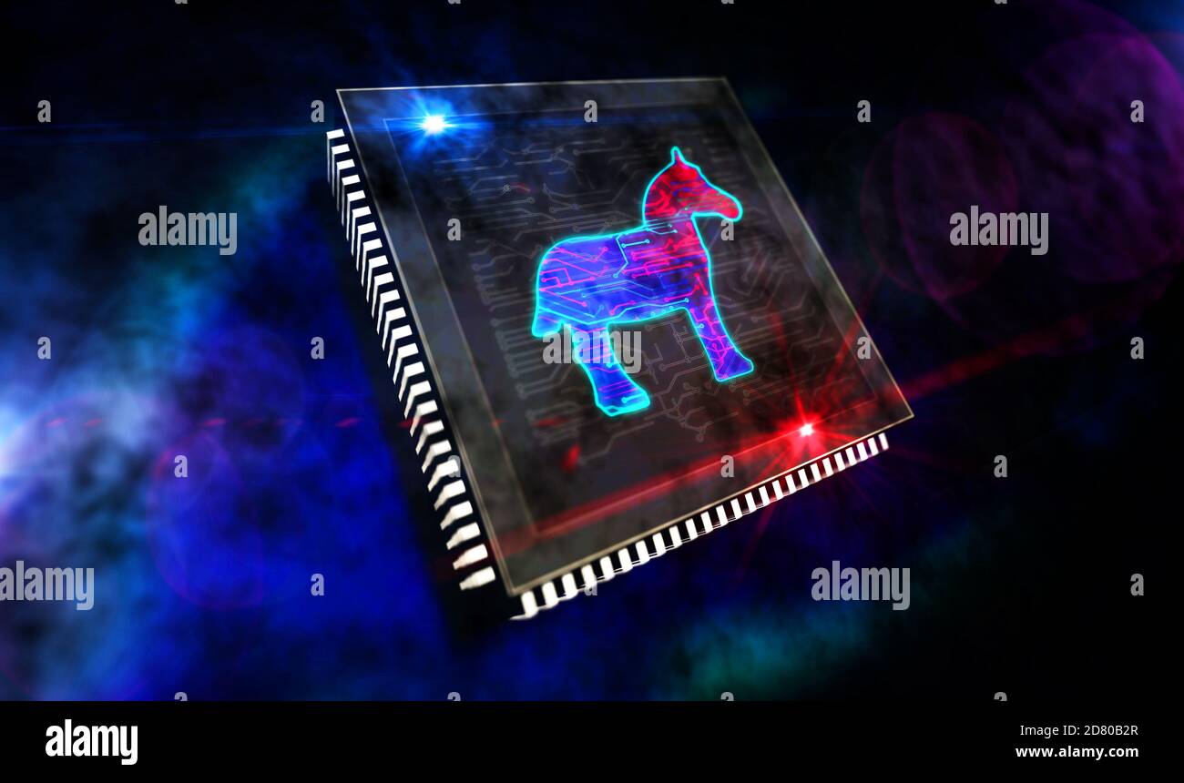 Trojan attack, digital theft, identity spying, cyber crime, malware ...