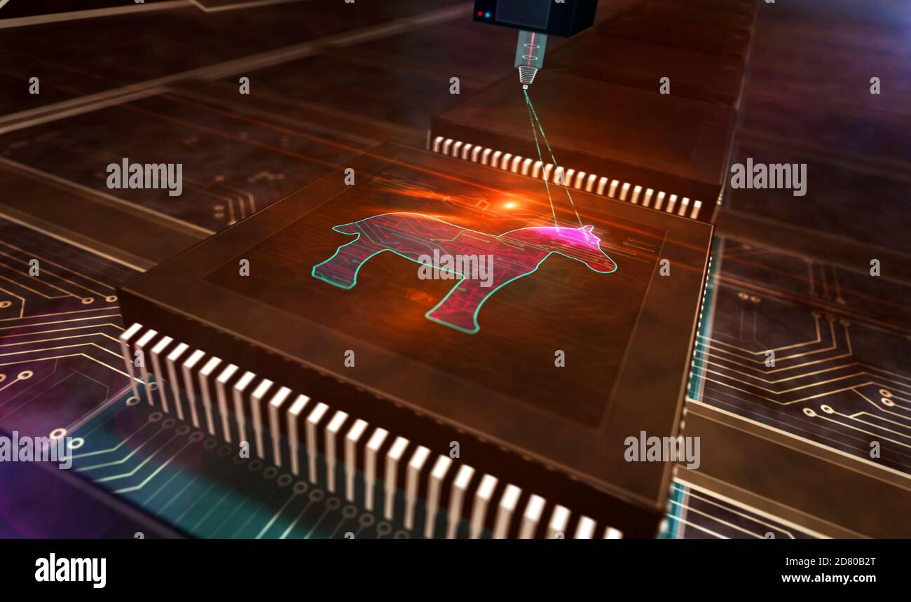 Trojan attack, digital theft, identity spying, cyber crime, malware ...