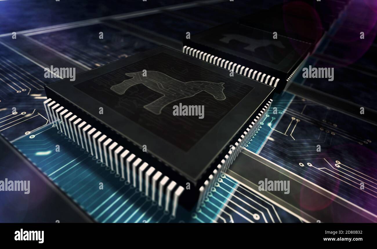 Trojan attack, digital theft, identity spying, cyber crime, malware ...