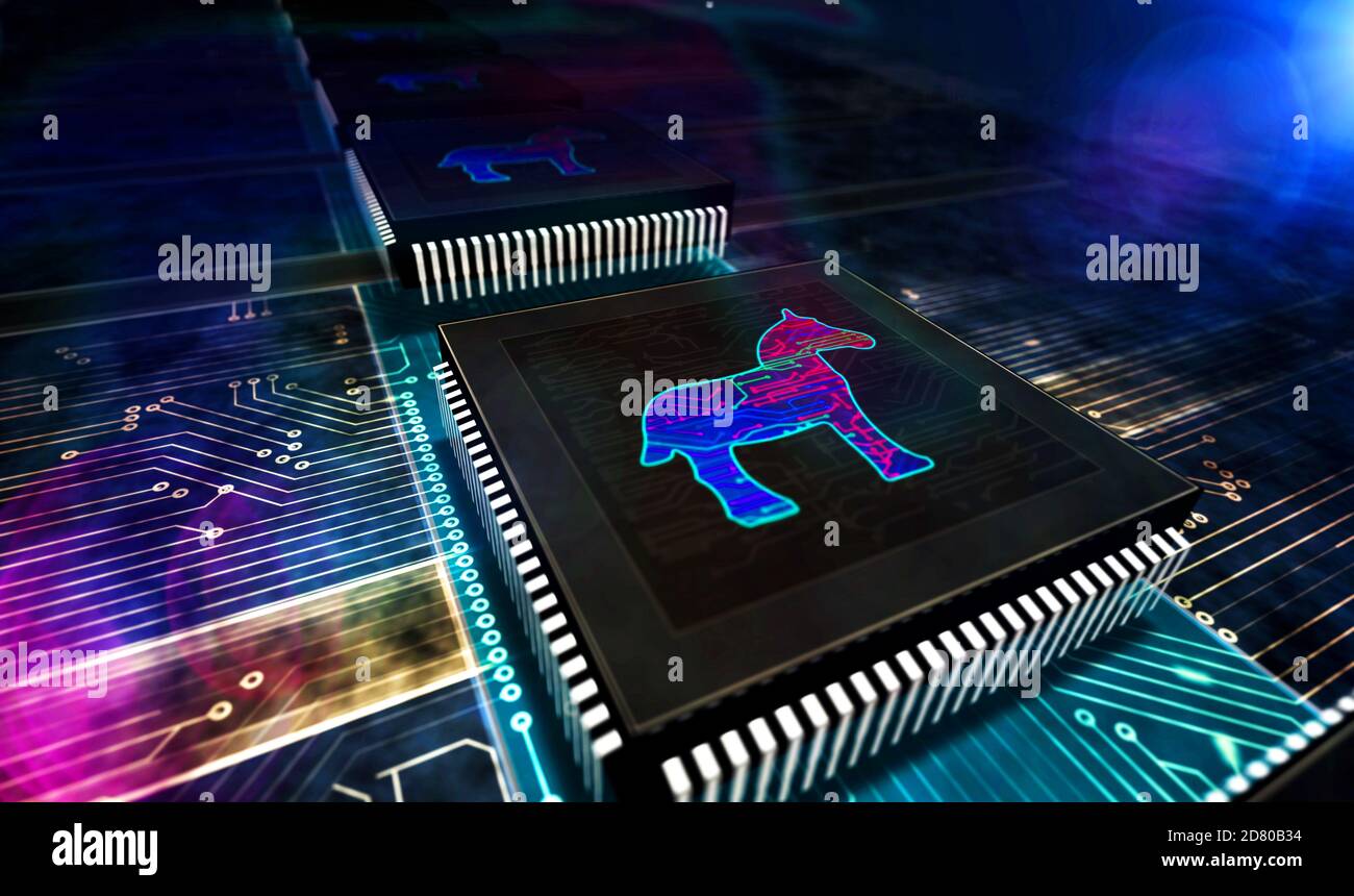 Trojan attack, digital theft, identity spying, cyber crime, malware ...