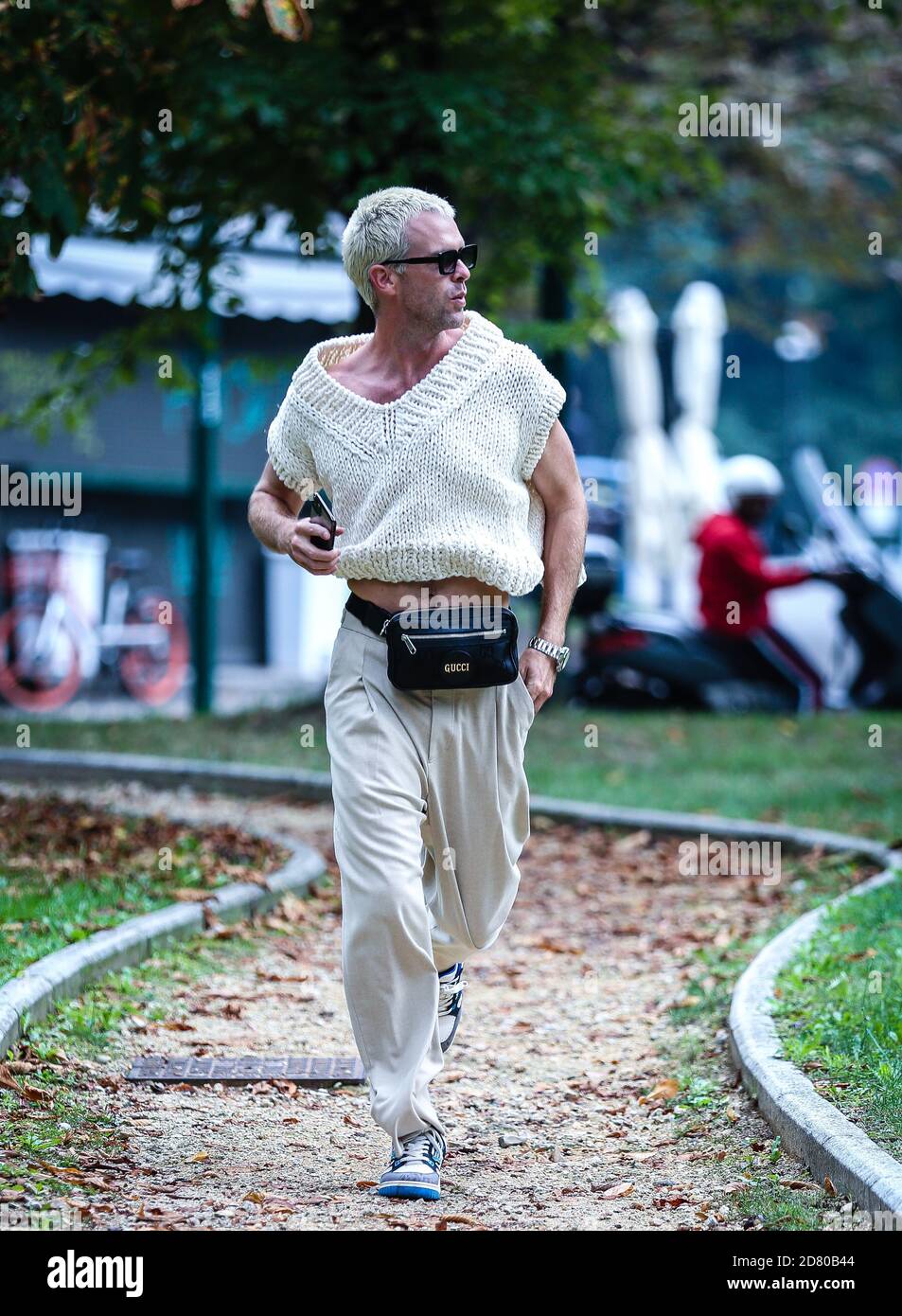 MILAN, Italy- September 25 2020: Chris Burt Allan on the street in ...