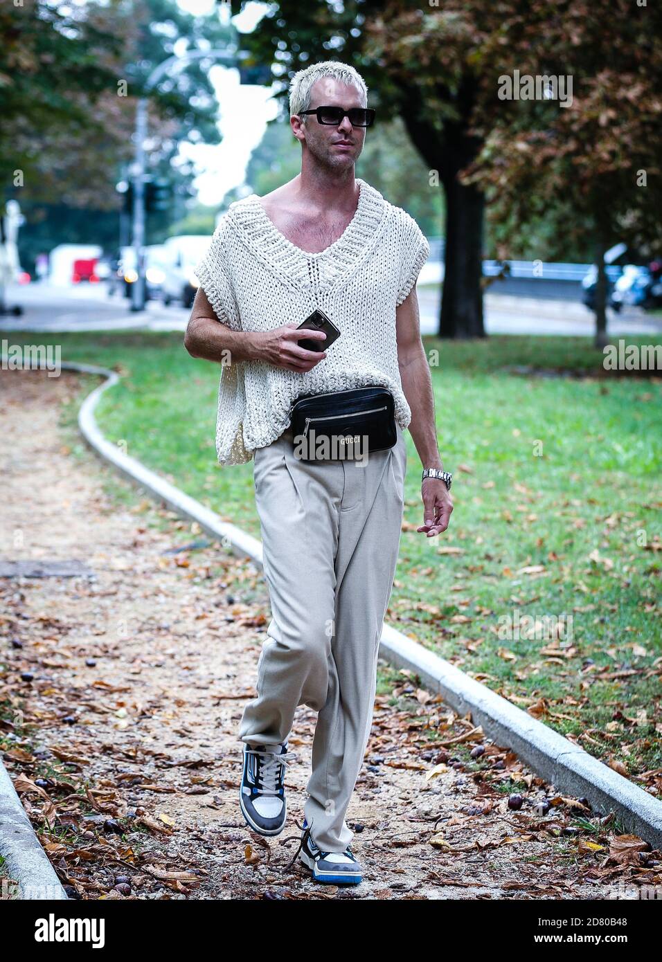 MILAN, Italy- September 25 2020: Chris Burt Allan on the street in ...