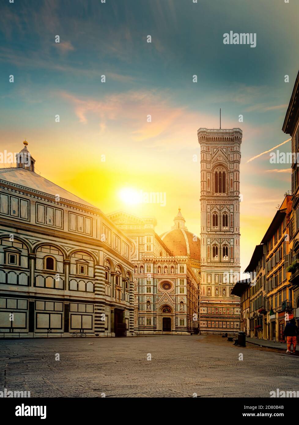 Famous Cathedral Santa Maria del Fiore in Florence at sunrise Stock ...