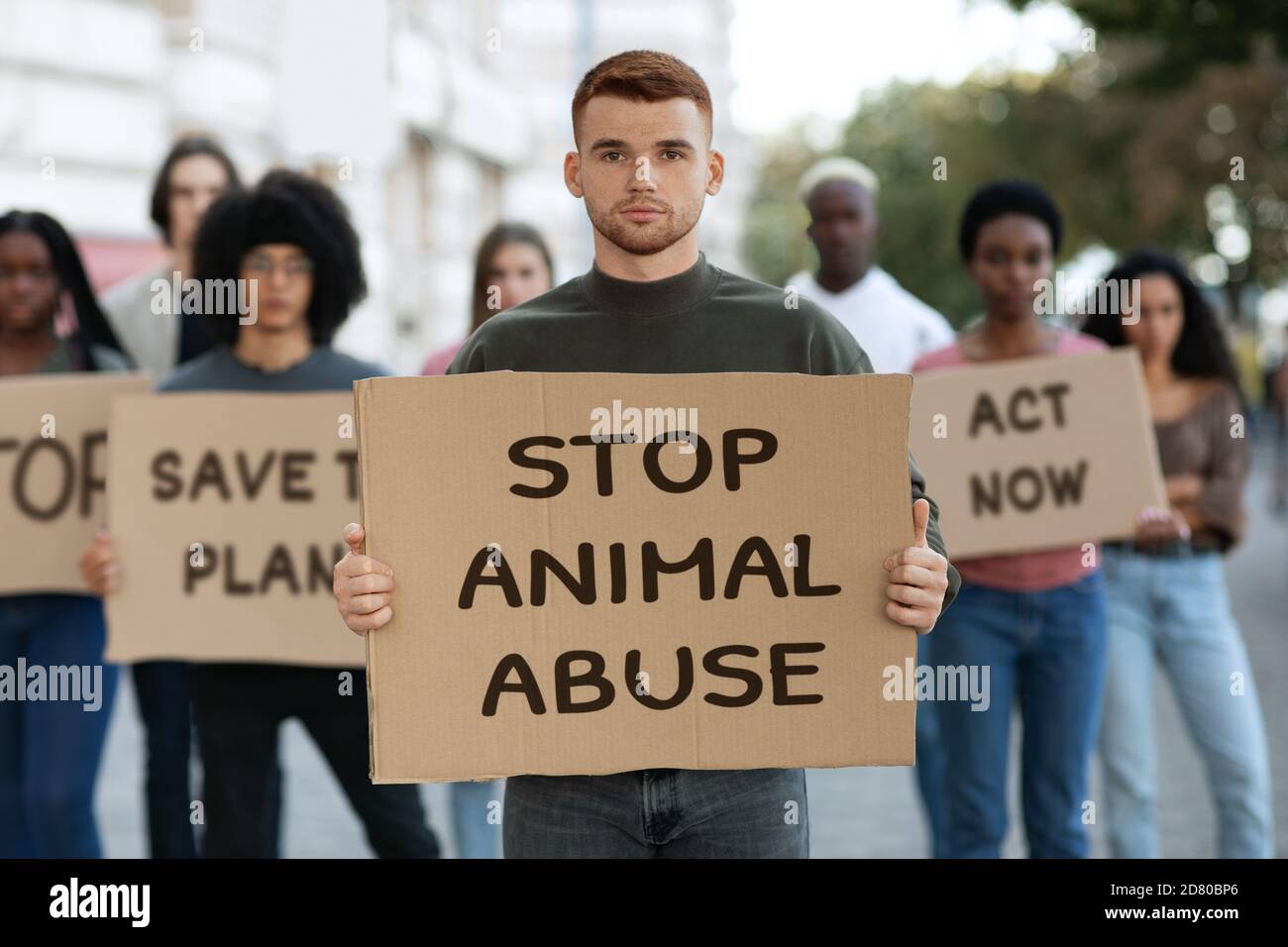 Enthusiastic young people making strike, fighting for saving ...