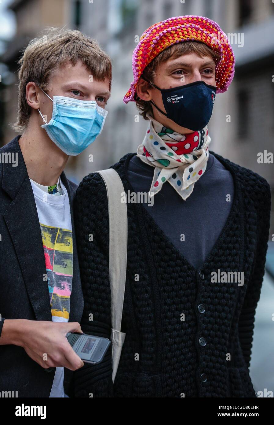 MILAN, Italy- September 25 2020: Jonas Gloer and Leon Dame on the ...