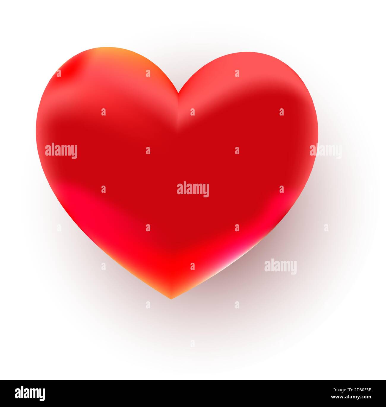 Realistic 3d red heart isolated on a white background. Can be used for ...