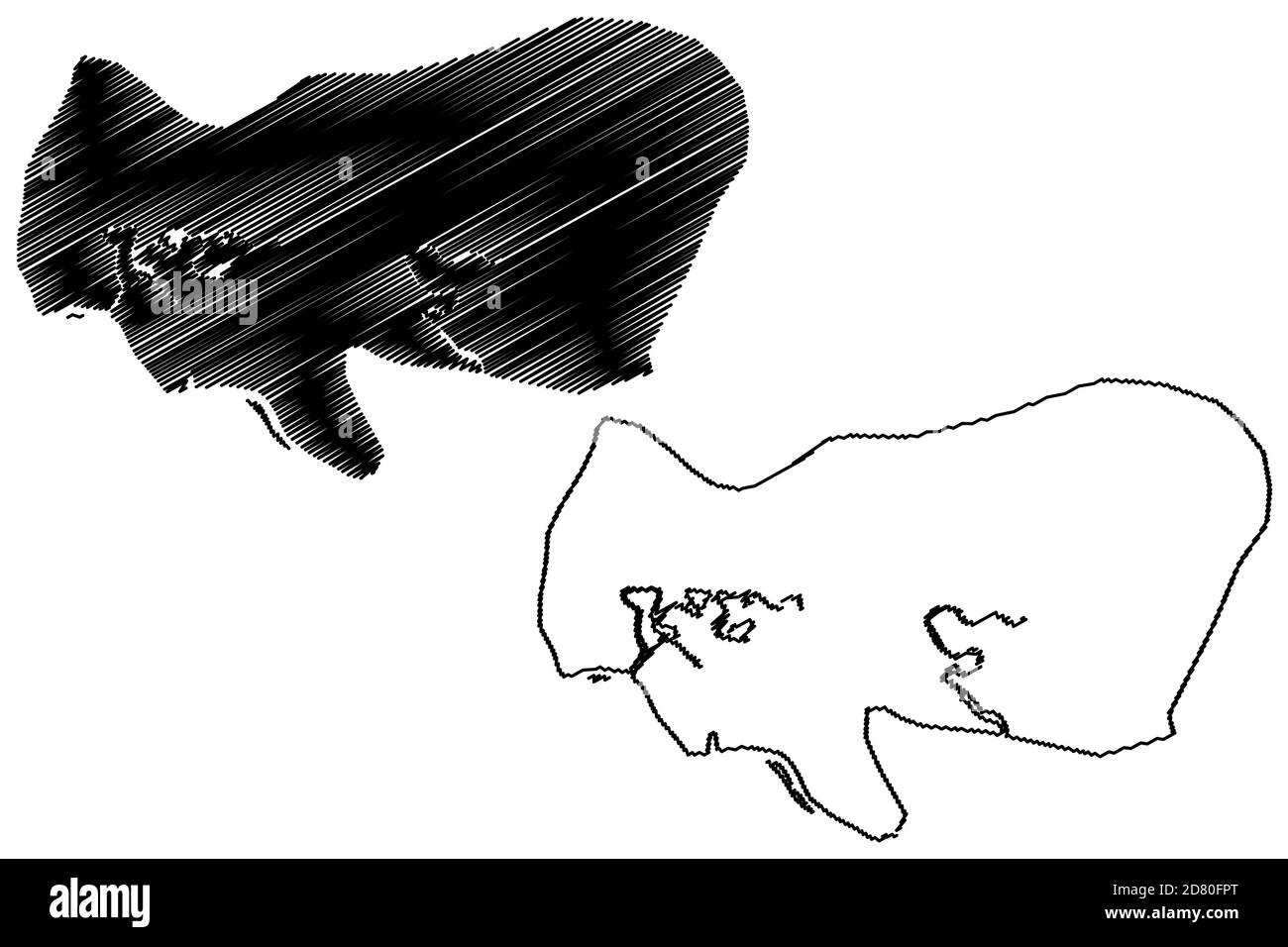 Warri City (Federal Republic of Nigeria, Delta State) map vector ...