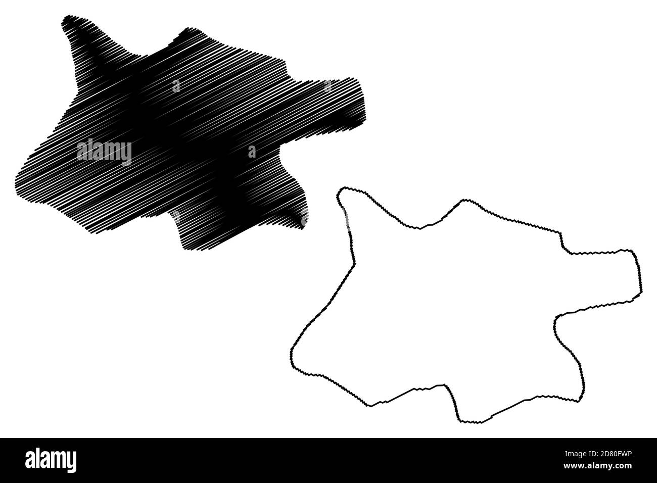 Kano City (Federal Republic of Nigeria, Kano State) map vector ...