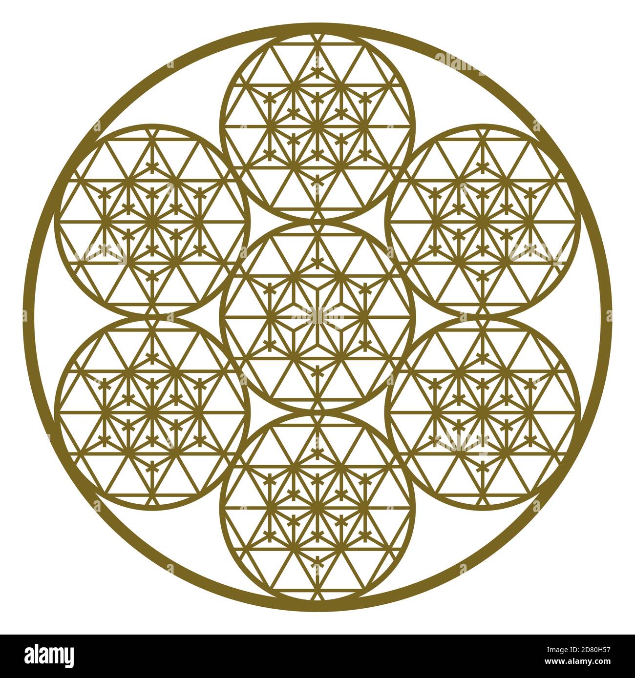 A mandala made up of ornaments of Japanese Kumiko art.Brown color Stock ...