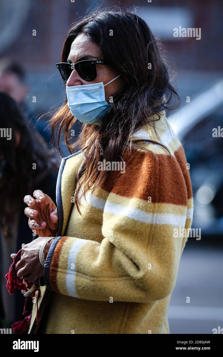 MILAN, Italy- September 26 2020: Viviana Volpicella on the street in ...