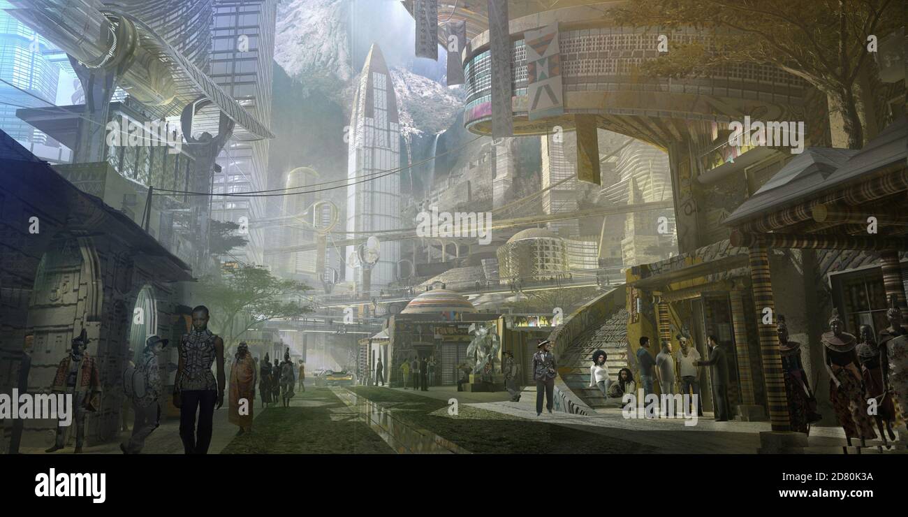 Black Panther Year : 2018 USA Director : Ryan Coogler Concept Art by ...