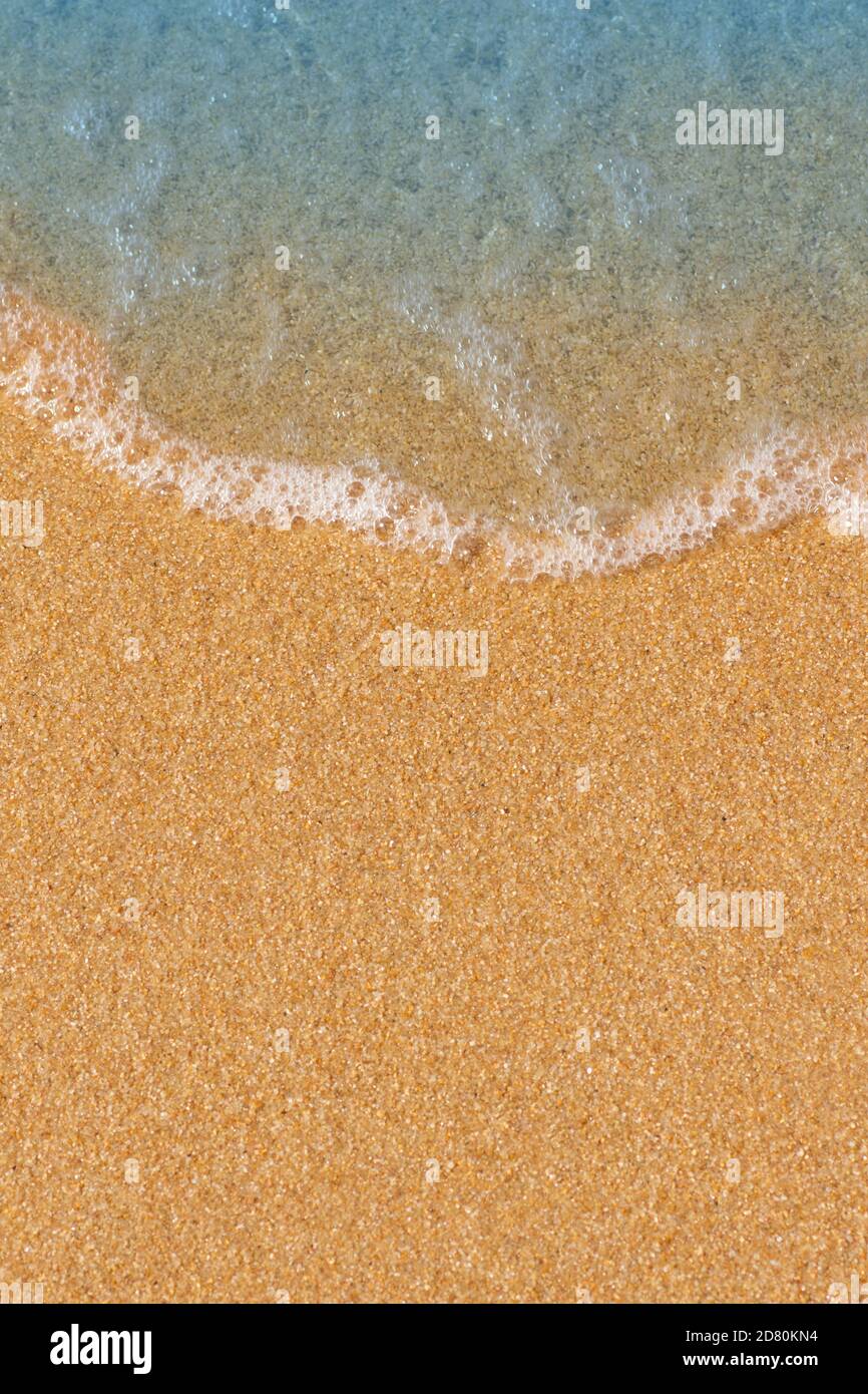 Texture background with surf, sea water and sand on the beach Stock ...