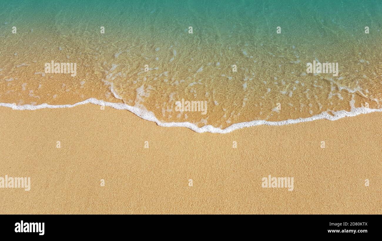 Texture background with surf, sea water and sand on the beach Stock ...