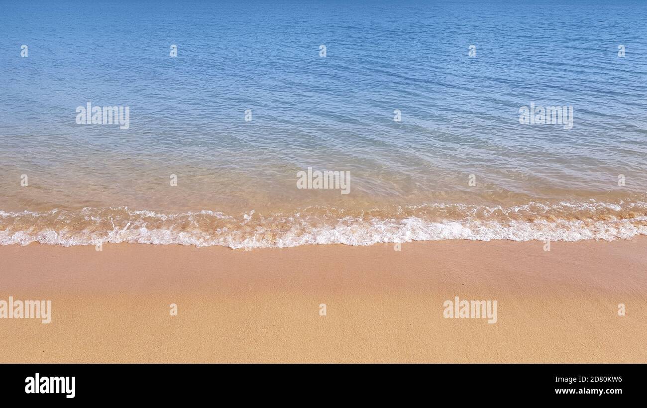 Texture background with surf, sea water and sand on the beach Stock ...