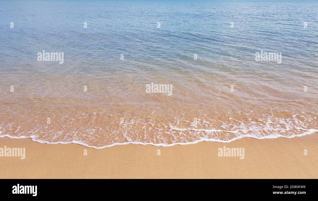 Texture background with surf, sea water and sand on the beach Stock ...