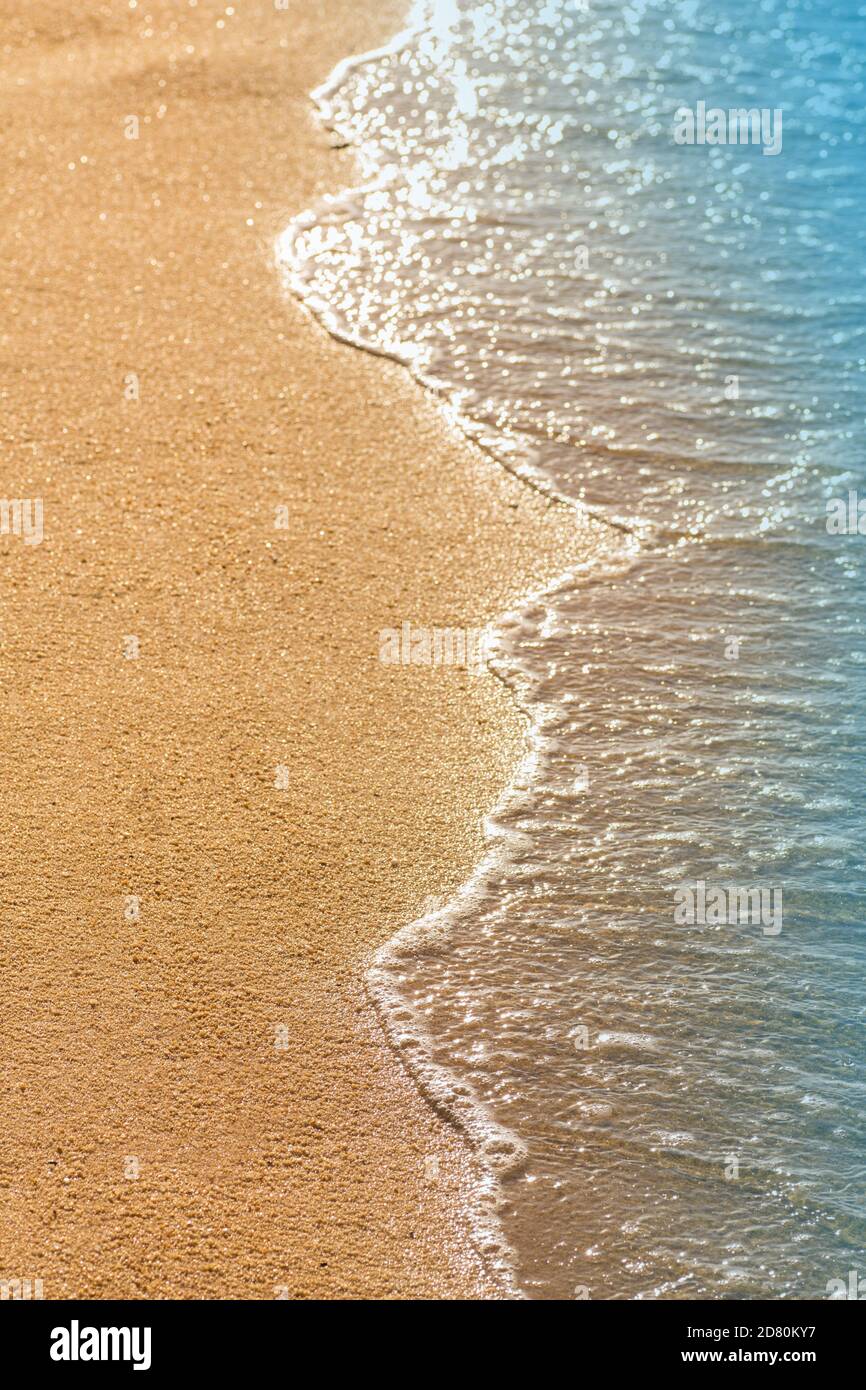 Texture background with surf, sea water and sand on the beach Stock ...