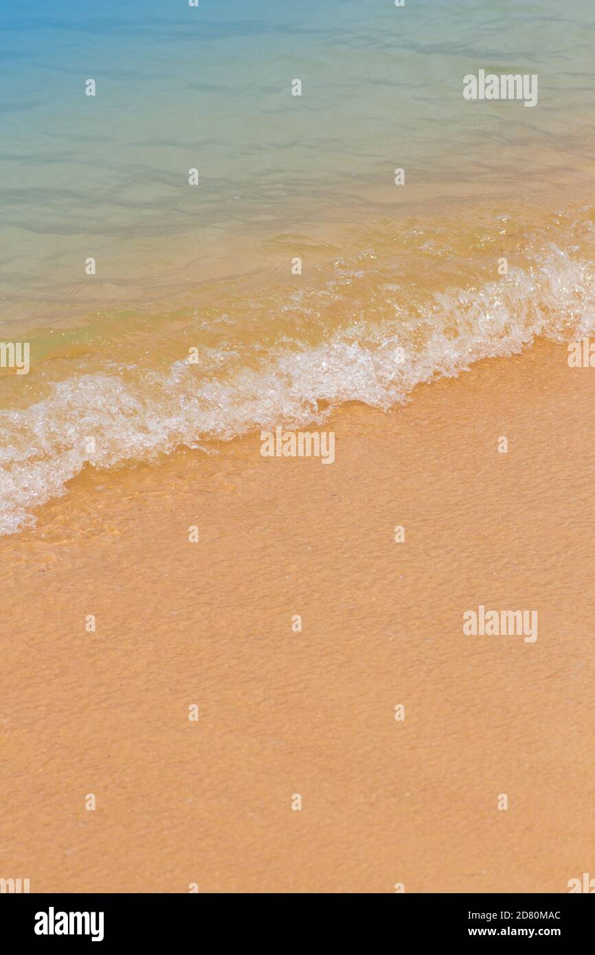 Texture background with surf, sea water and sand on the beach Stock ...