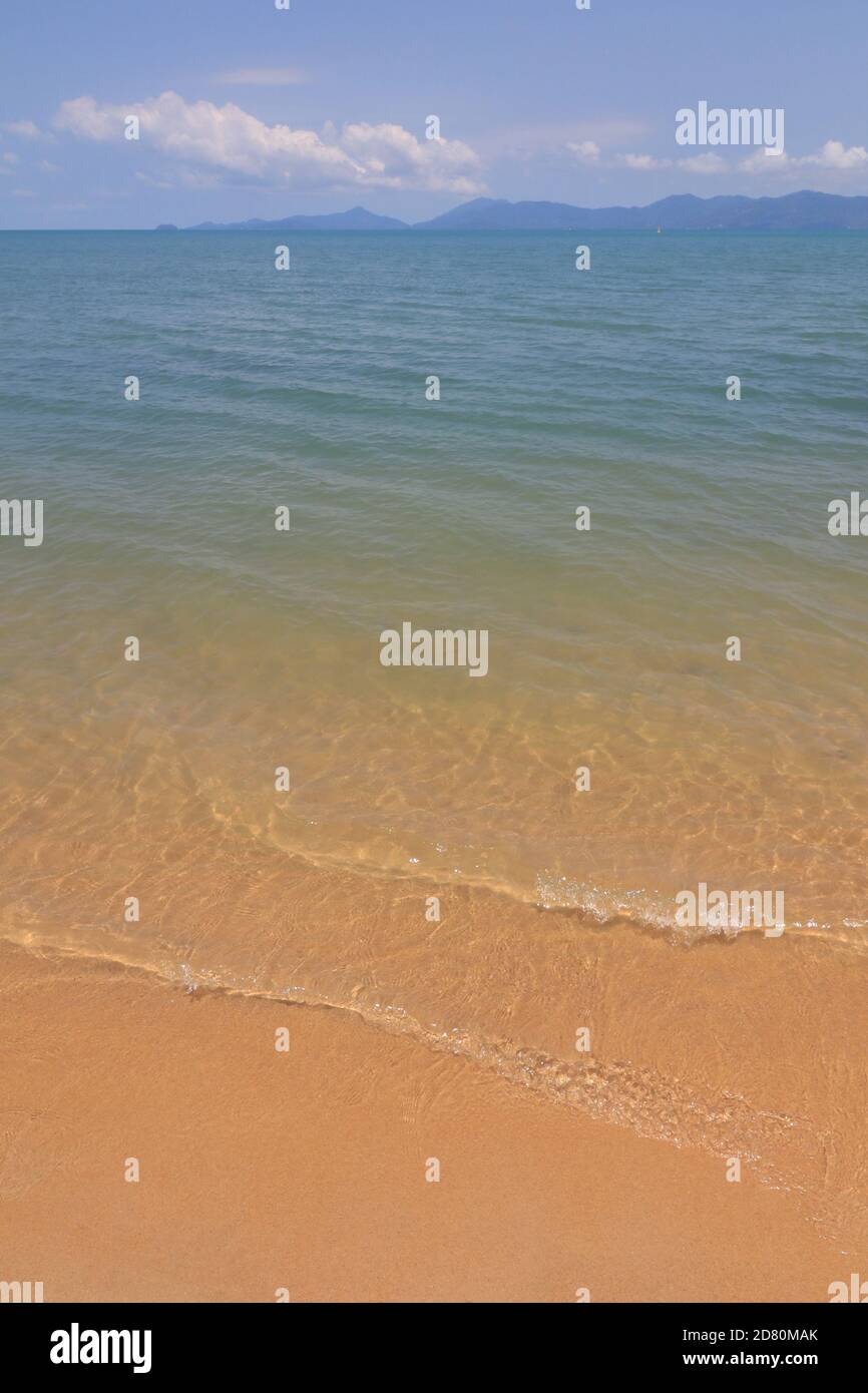 Texture background with surf, sea water and sand on the beach Stock ...