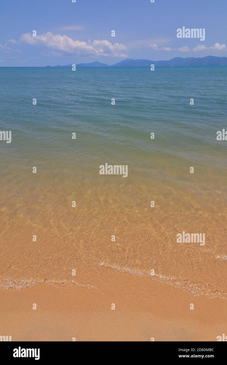 Texture background with surf, sea water and sand on the beach Stock ...