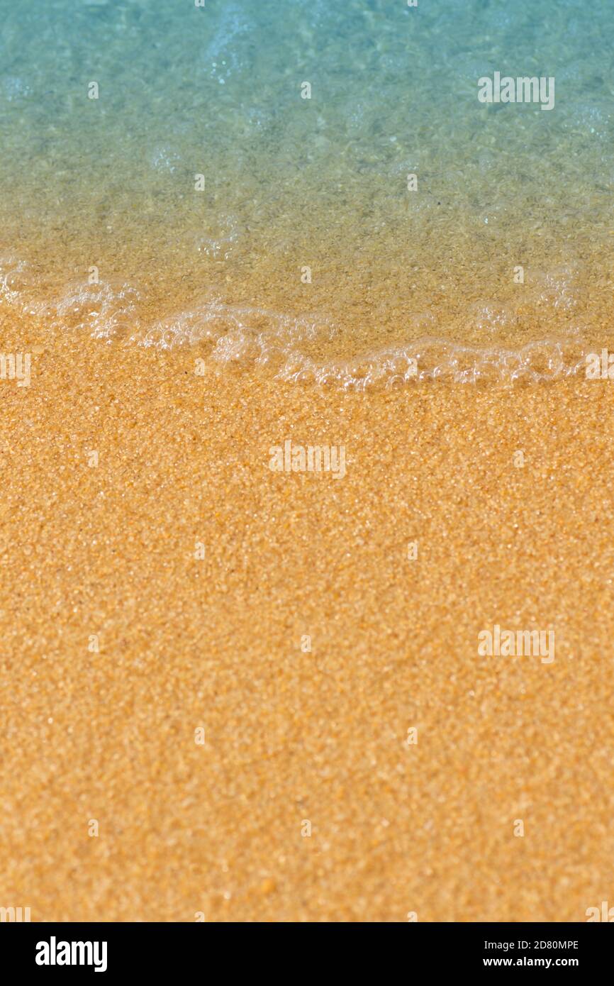 Texture background with surf, sea water and sand on the beach Stock ...