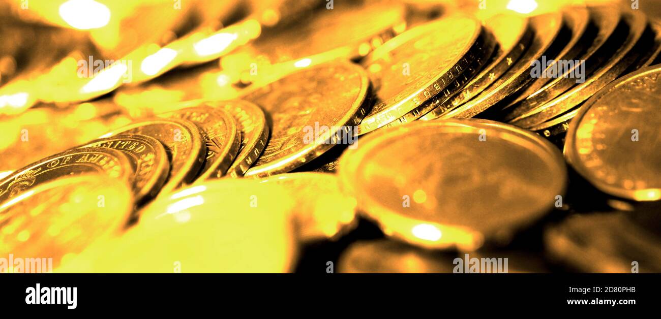 Pile of old coins representing wealth and luxary Stock Photo - Alamy