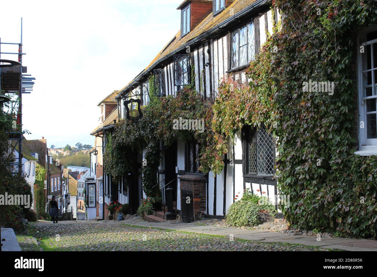 The medieval Mermaid Inn built in 1420 along Mermaid Street Rye, East ...