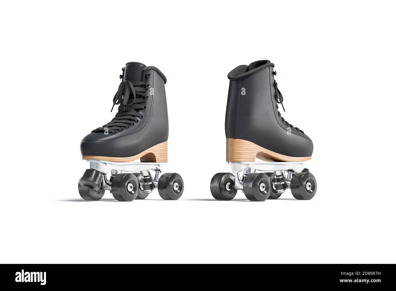 Blank black roller skates mock up, front and back view Stock Photo - Alamy
