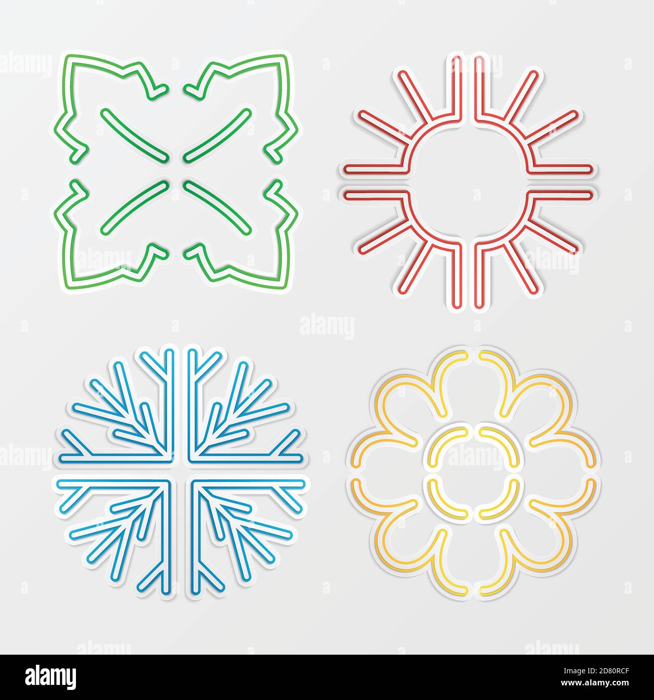 Four seasons symbols full Stock Vector Image & Art - Alamy