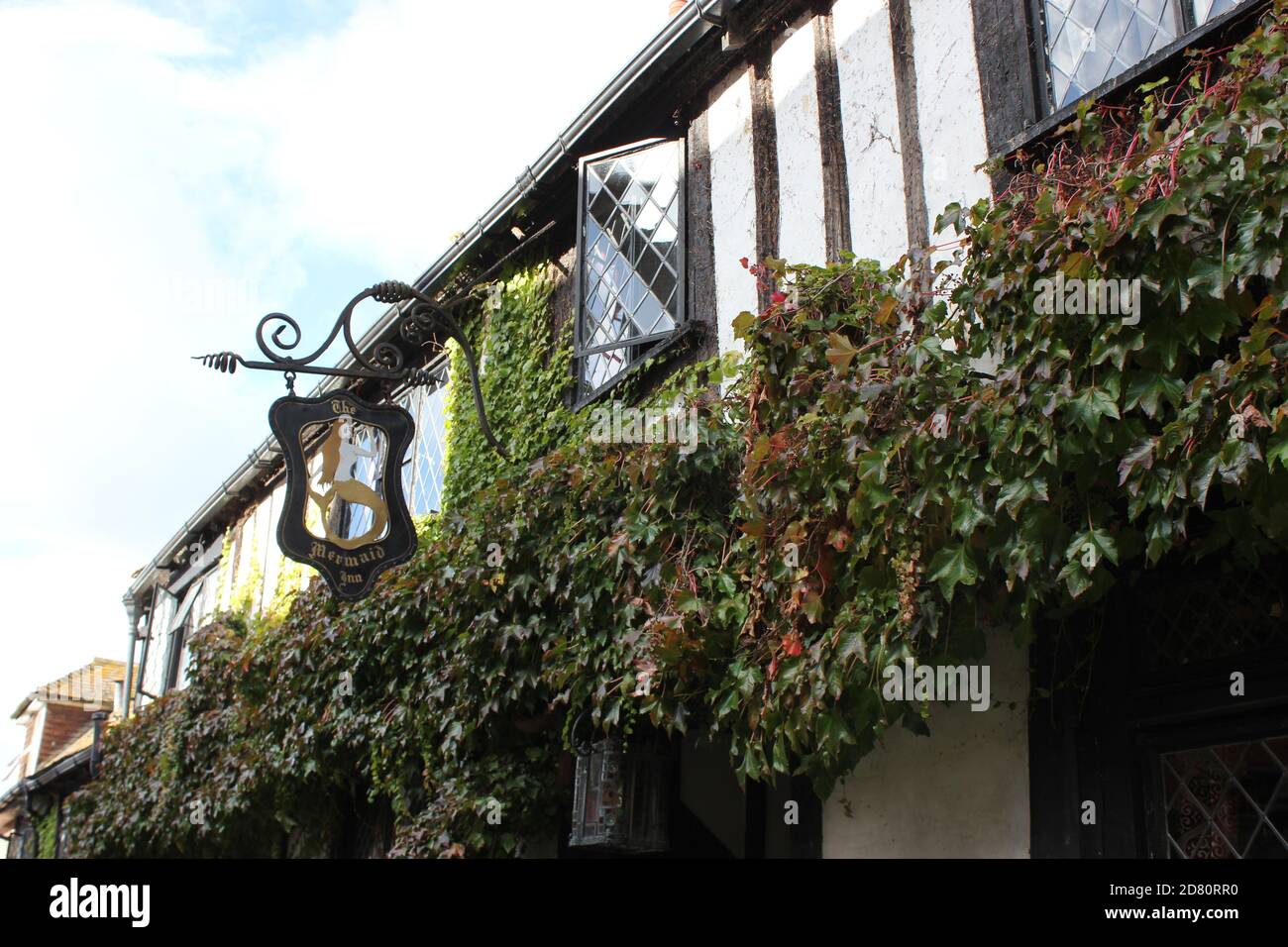 The medieval Mermaid Inn built in 1420 along Mermaid Street Rye, East ...