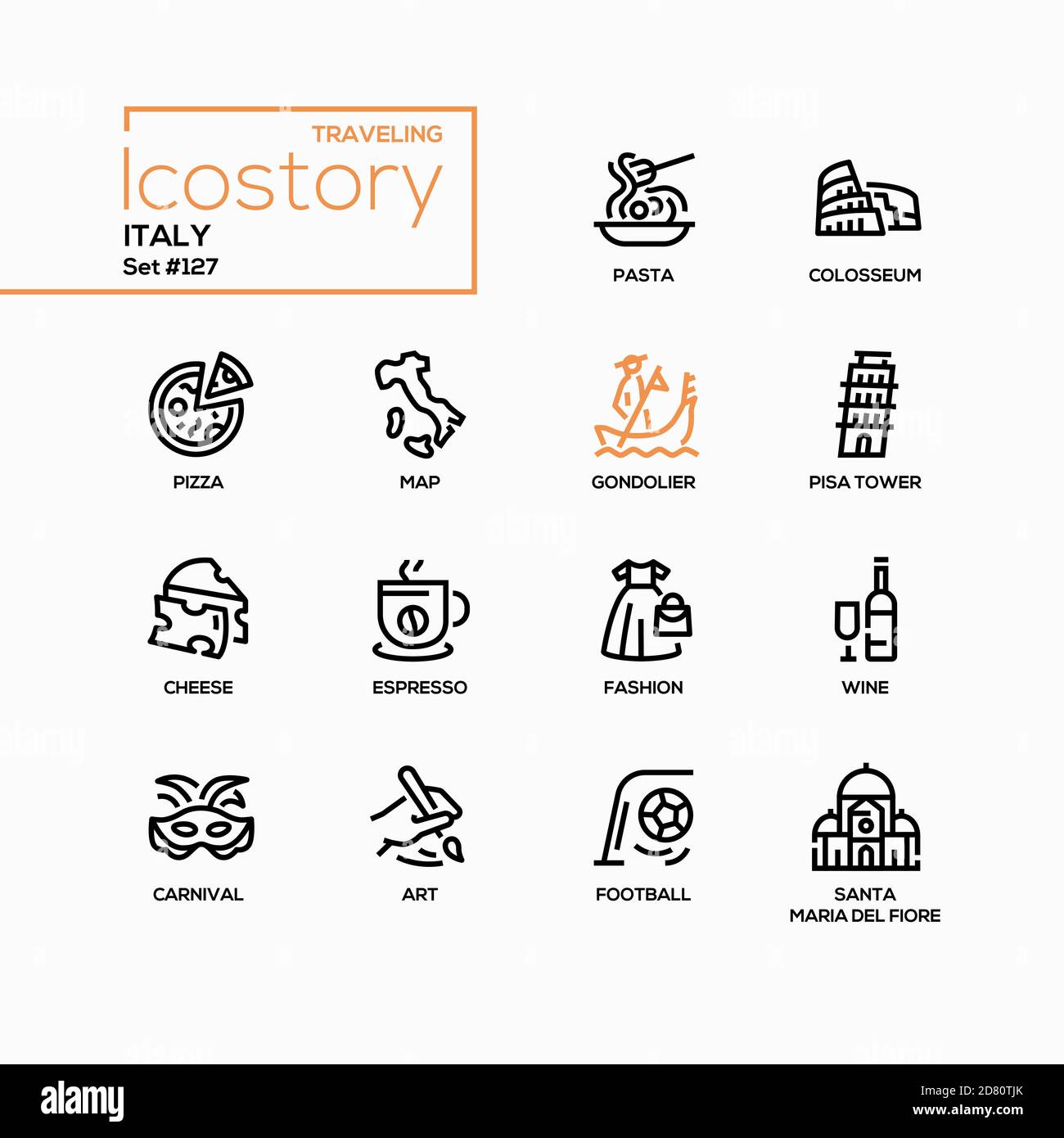 Italy concept line icons Stock Vector Images - Alamy
