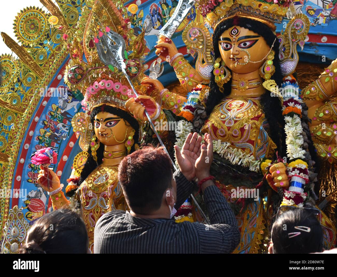 Kolkata, India. 26th Oct, 2020. Hindu devotees immerse Durga Idol in ...
