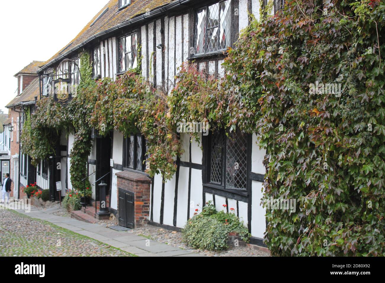 The medieval Mermaid Inn built in 1420 along Mermaid Street Rye, East ...