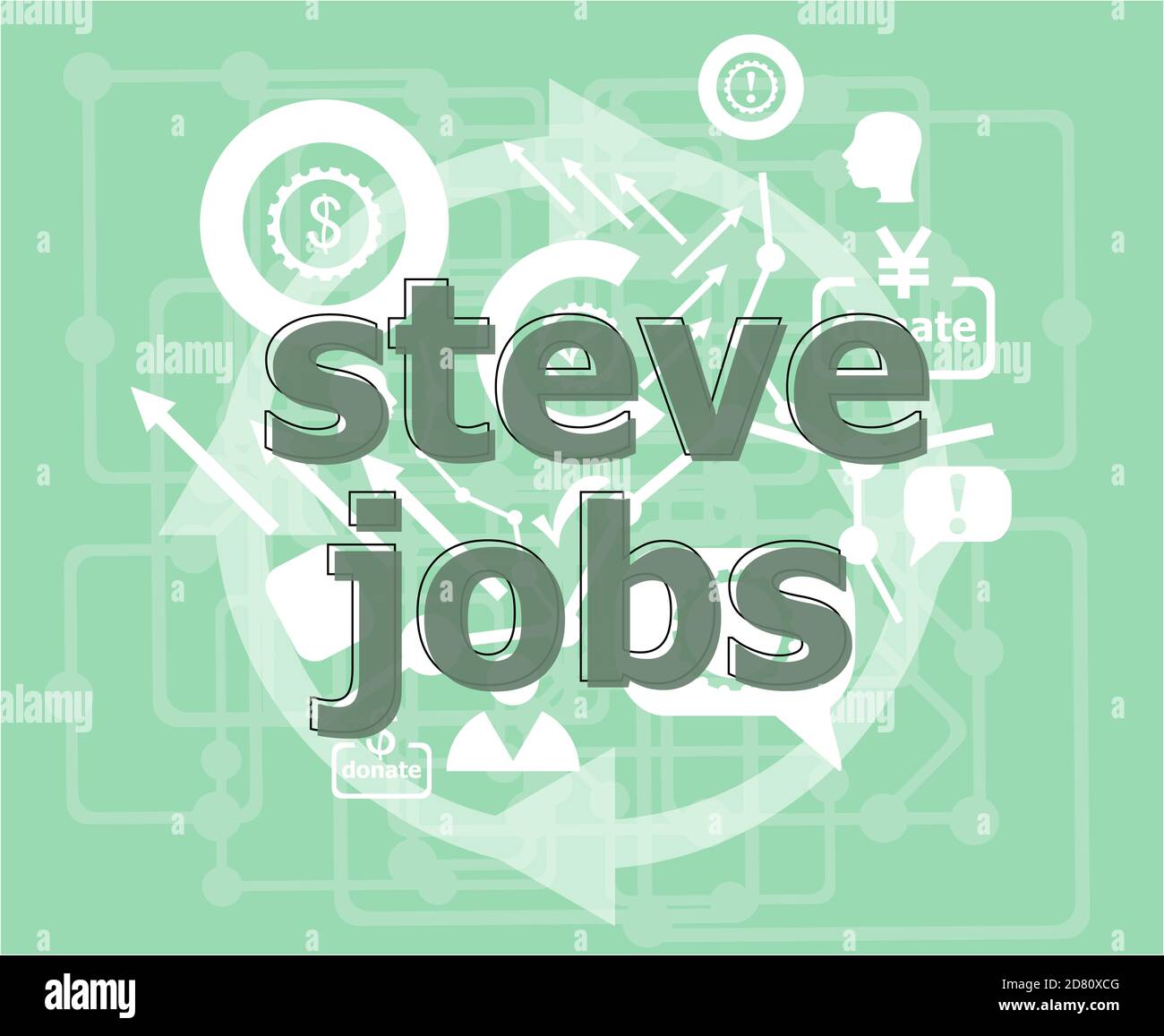 Text Steve Jobs. People concept . Infographic template. Flat design web ...