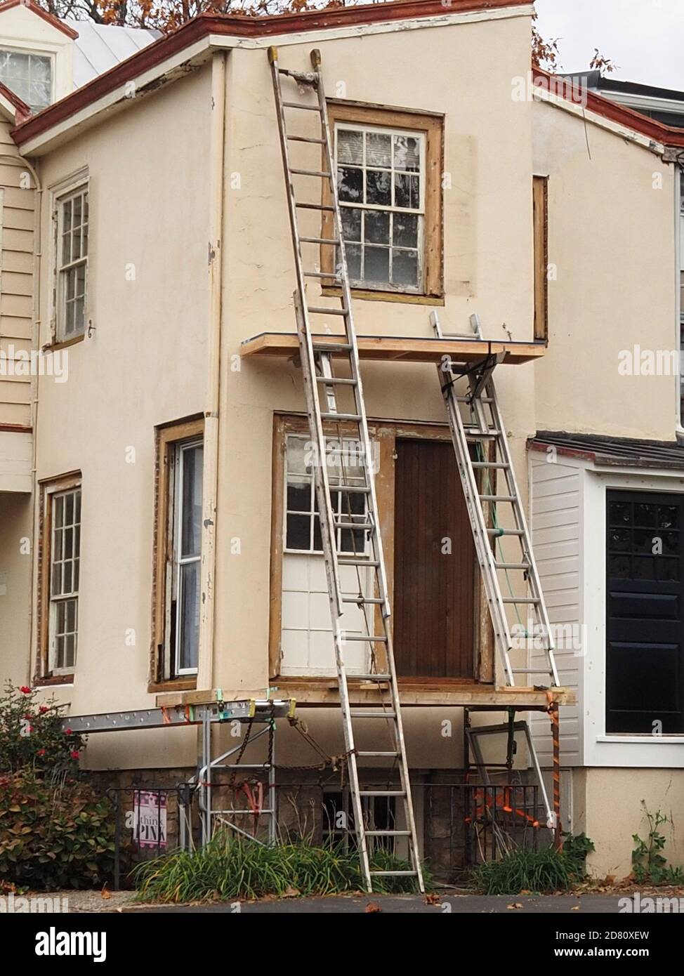 The exterior of the house is being refurbished Stock Photo - Alamy