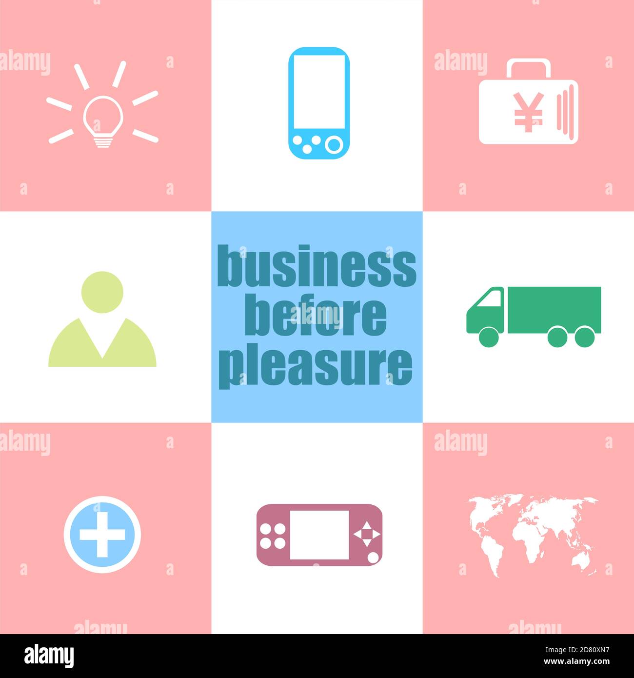business before pleasure words. Management concept . Infographic ...