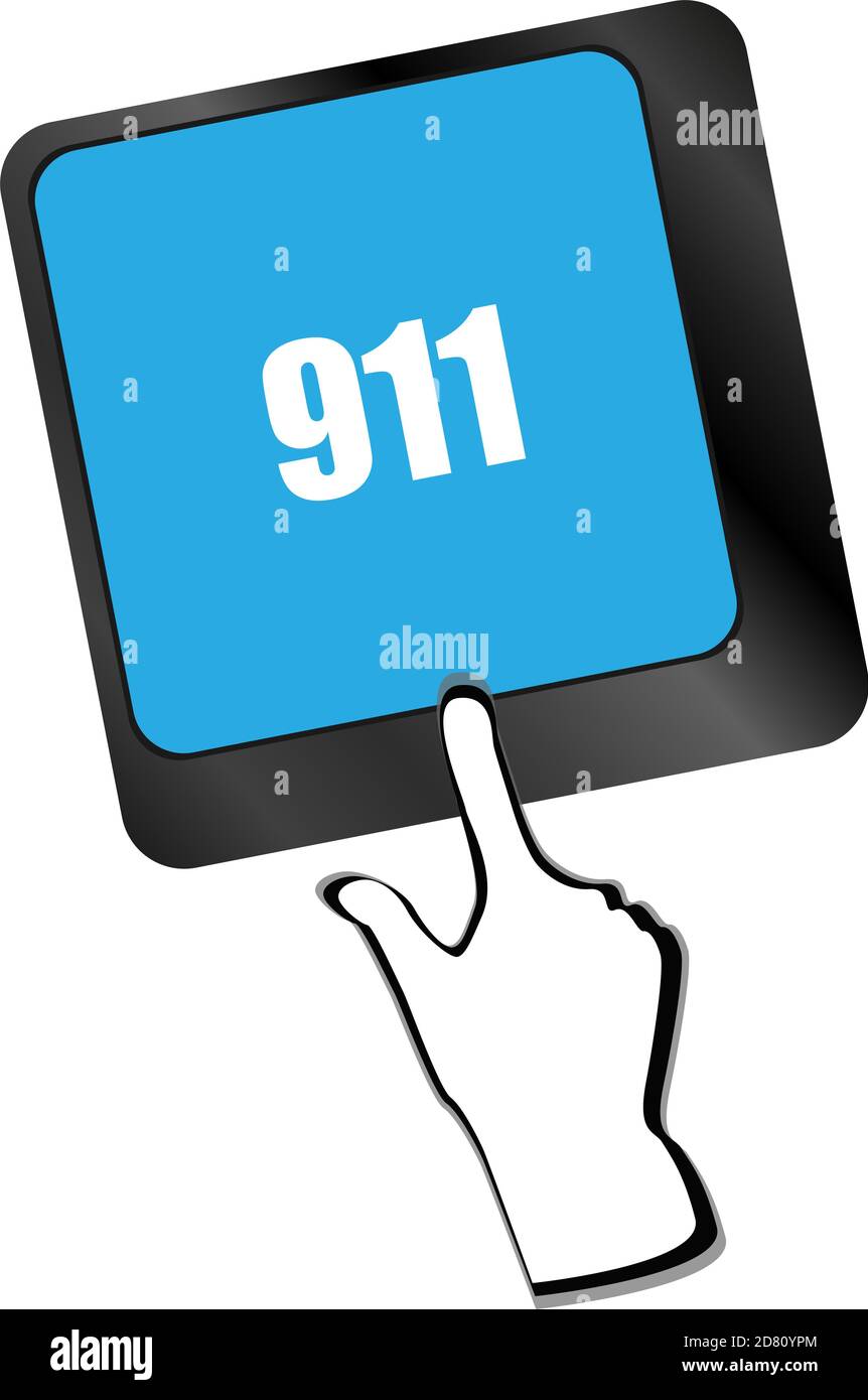 Computer keyboard keys with the 911 sign Stock Photo - Alamy