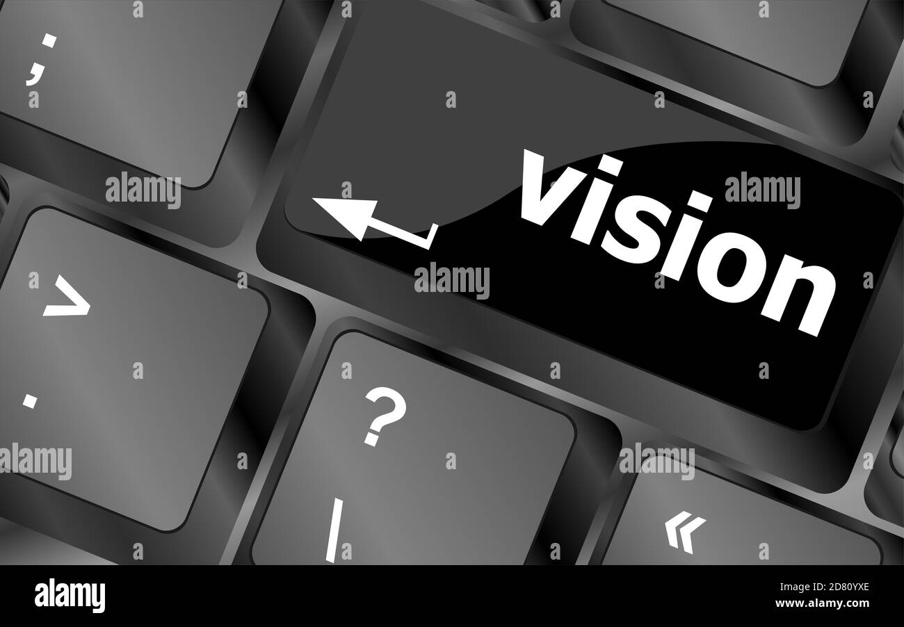 business vision concept with key on computer keyboard Stock Photo - Alamy