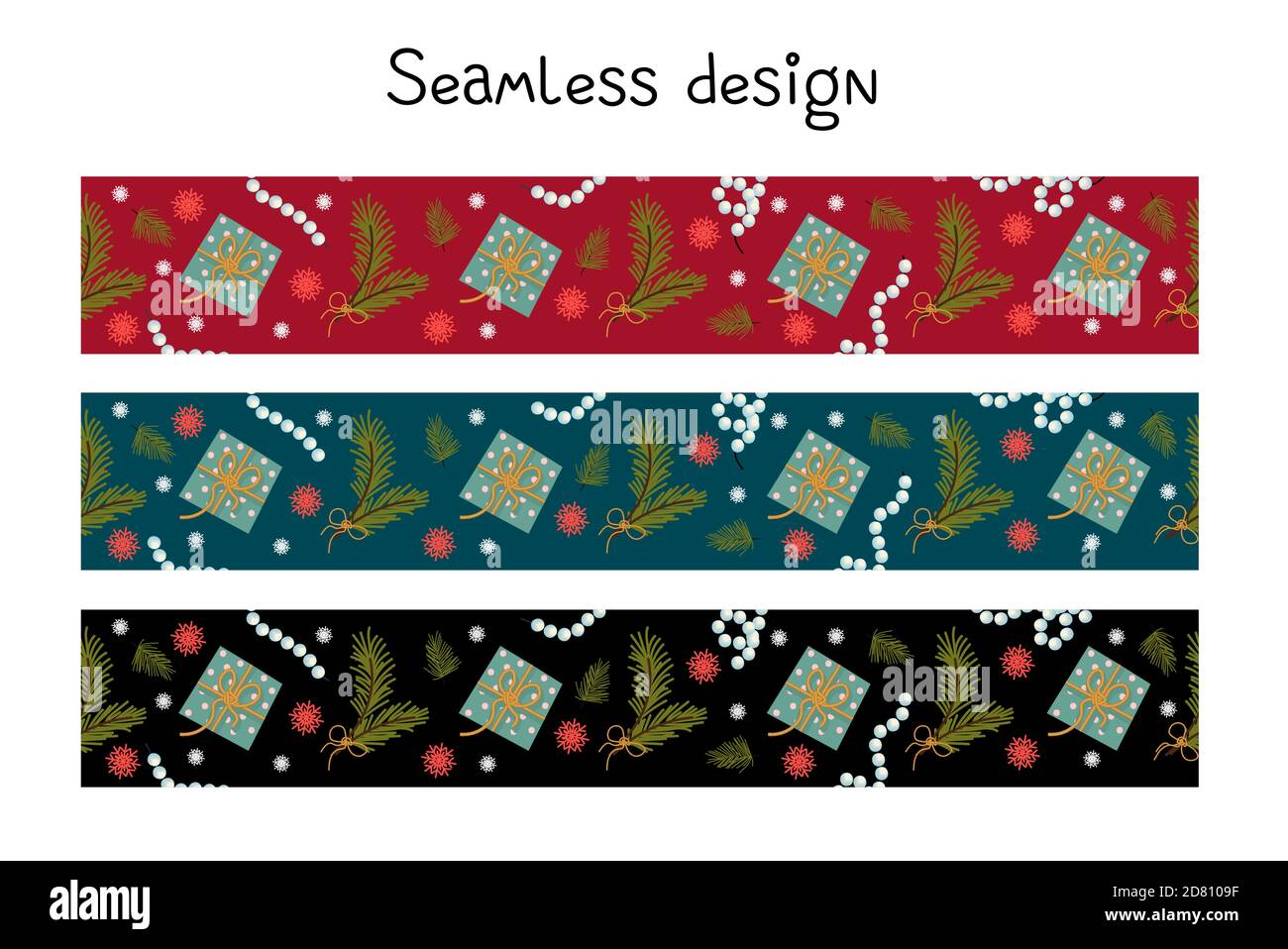 Wrapping gifts border Stock Vector Images - Alamy