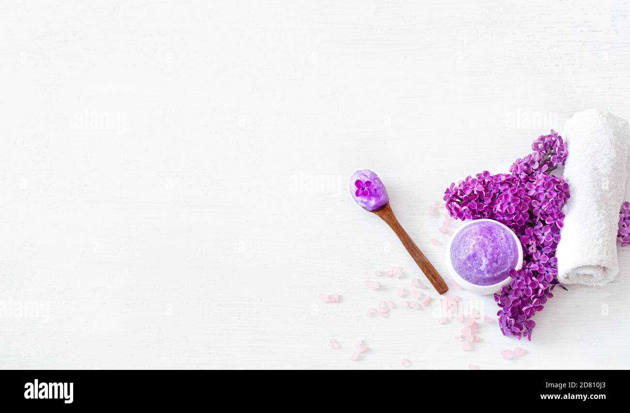 Background Spa composition for body care on a light wooden background ...