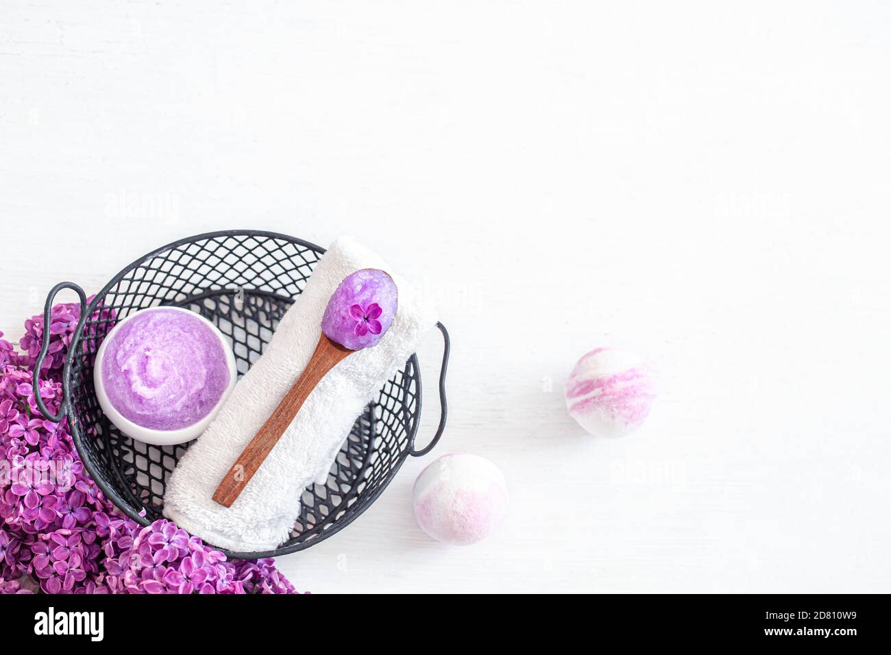 Background Spa composition for body care on a light wooden background ...